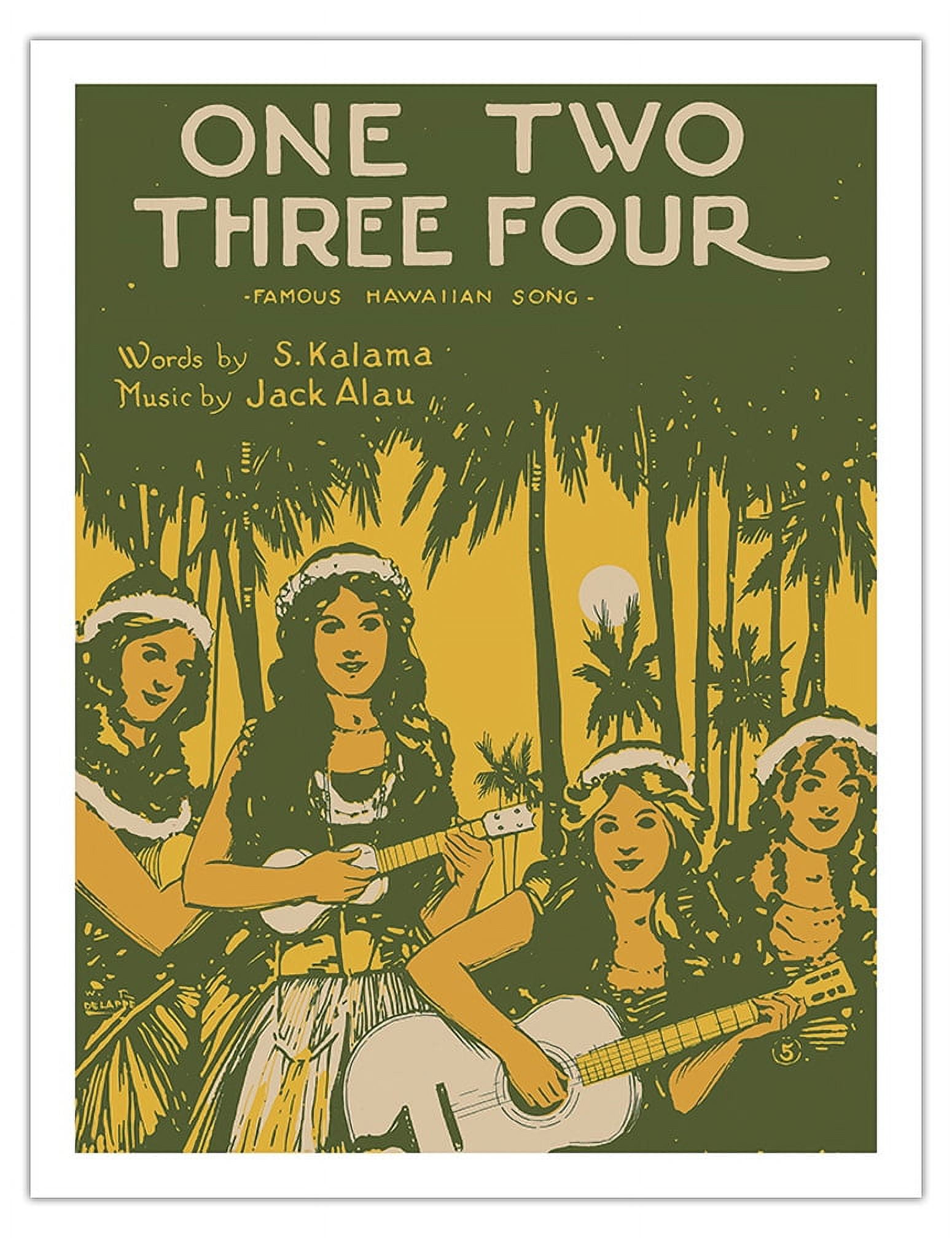 One Two Three Four - Famous Hawaiian Song - Words by S. Kalama - Music ...