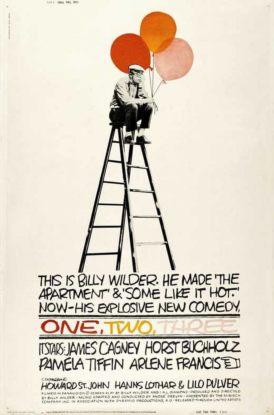 One Two Three - movie POSTER (Style B) (11" x 17") (1962) - Walmart.com