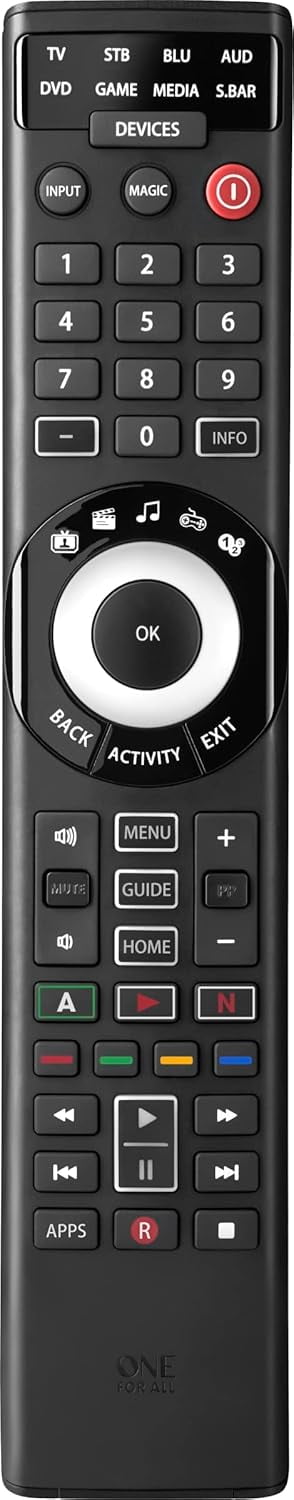 One for All URC7880 Universal Remote up to 8 Devices with Free Setup ...
