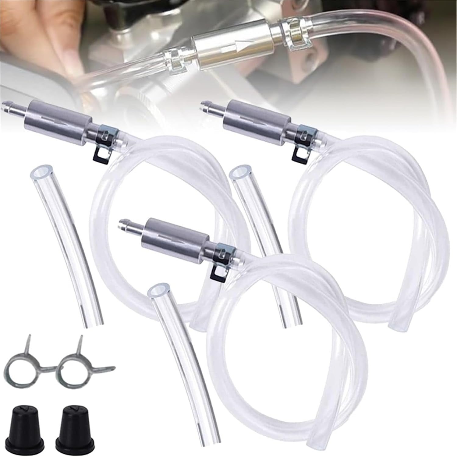 One Way Check Valve Tube Bleeding Tool Kit, Brake Bleeder Hose - One ...
