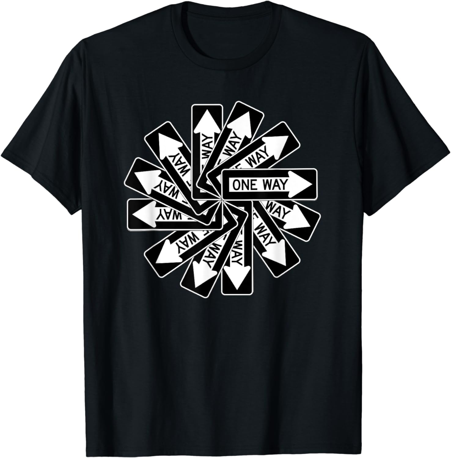 One Way Directional Sign Shirt Confused Driving Funny - Walmart.com