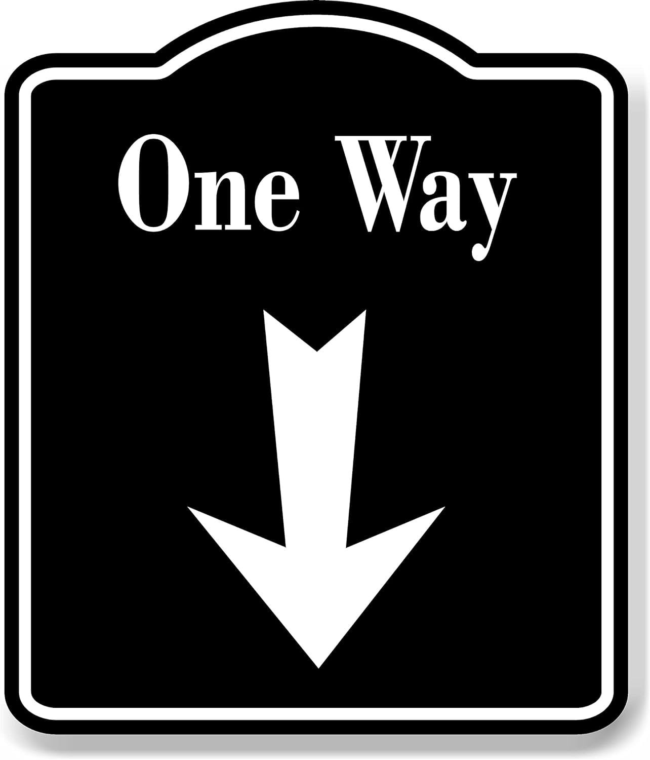 One Way Down Arrow BLACK Aluminum Composite Sign, 8.5"x10" - Walmart.com