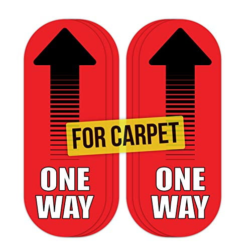 One Way Floor Decal Sign For Carpet 5" x 13" Directional Arrow Floor ...