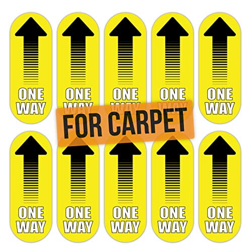 One Way Floor Decal Sign for Carpet 5" x 13" Directional Arrow Floor ...