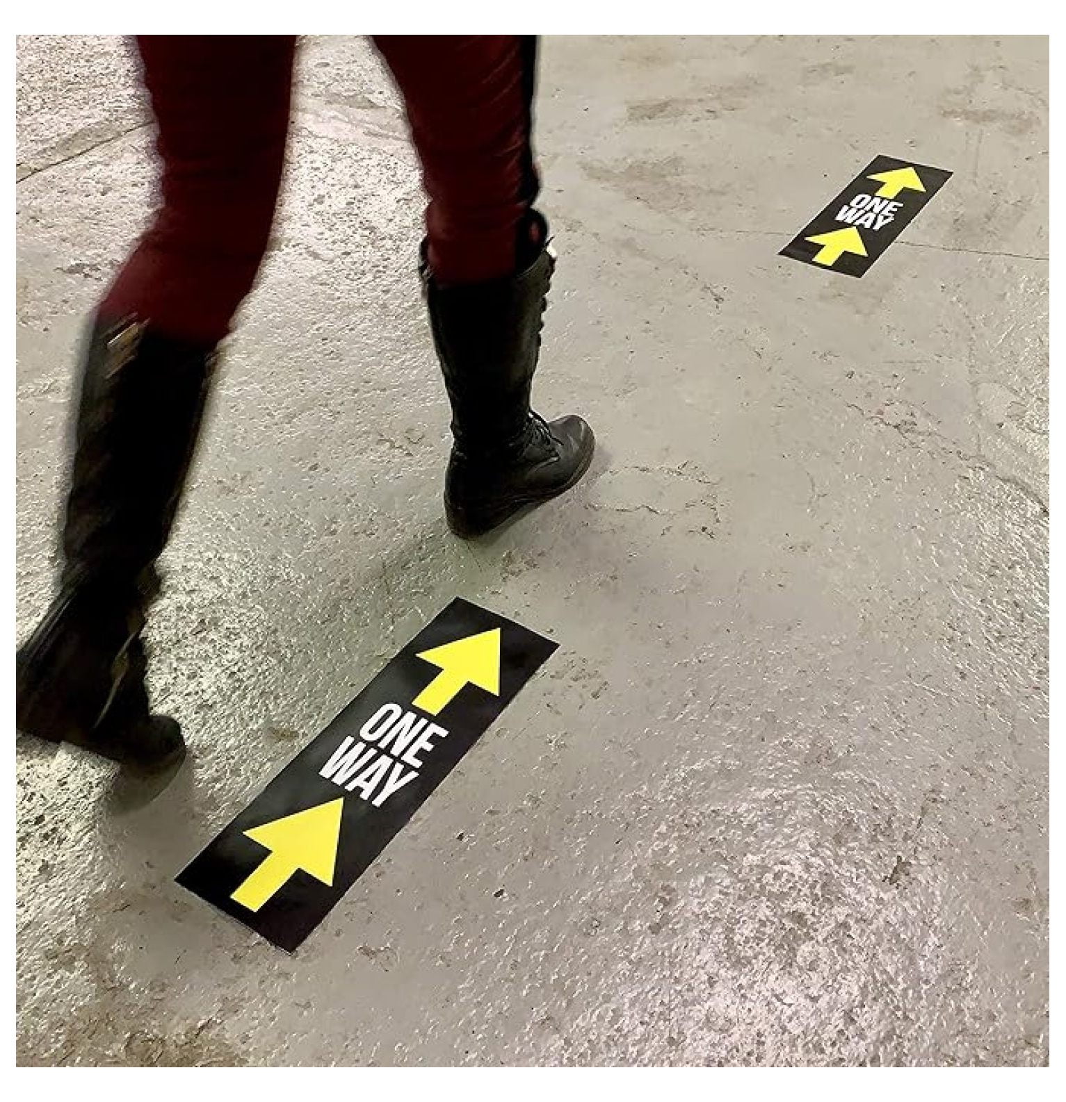 One Way Floor Decals - Social Distancing Floor Stickers - Directional ...