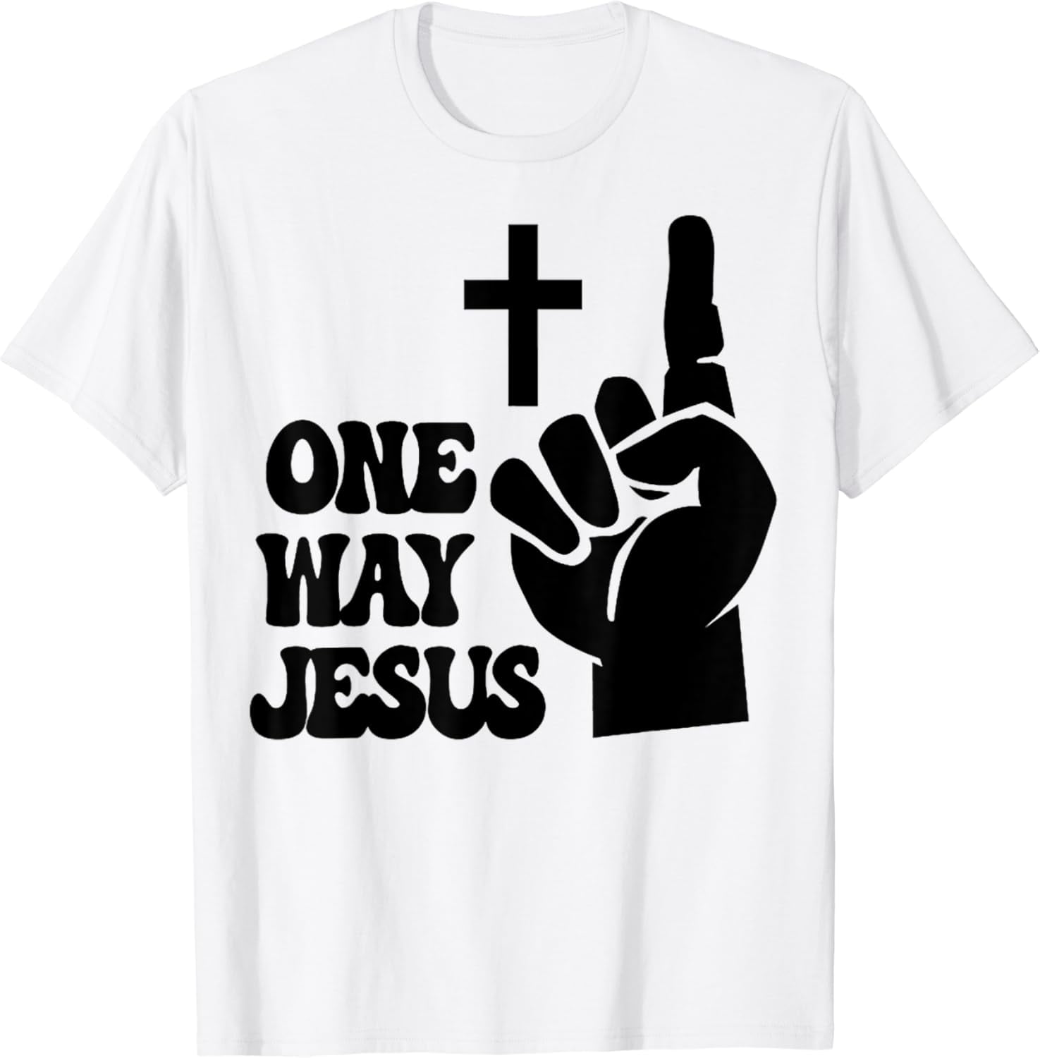 One Way Jesus People Christian Revolution Finger Up T-Shirt - Walmart.com