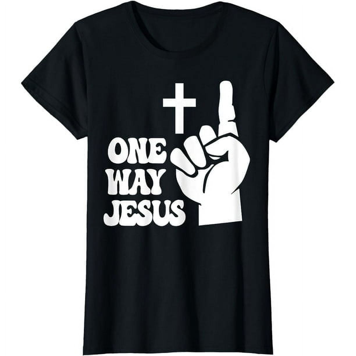 One Way Jesus People Christian Revolution Finger Up T-Shirt - Walmart.com