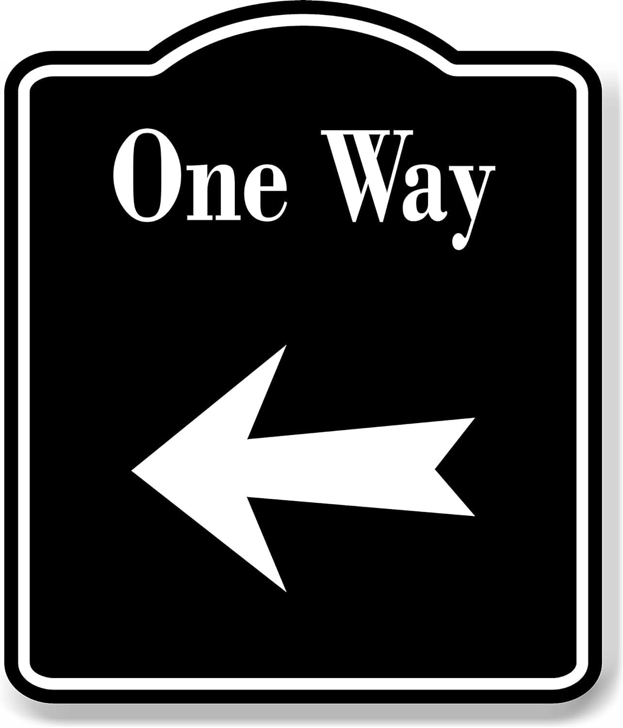 One Way Left Arrow BLACK Aluminum Composite Sign, 15"x18" - Walmart.com