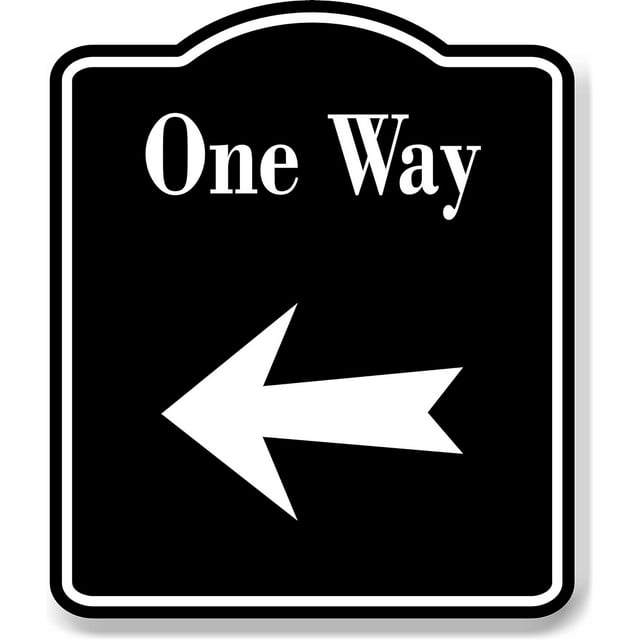 One Way Left Arrow BLACK Aluminum Composite Sign, 15"x18" - Walmart.com