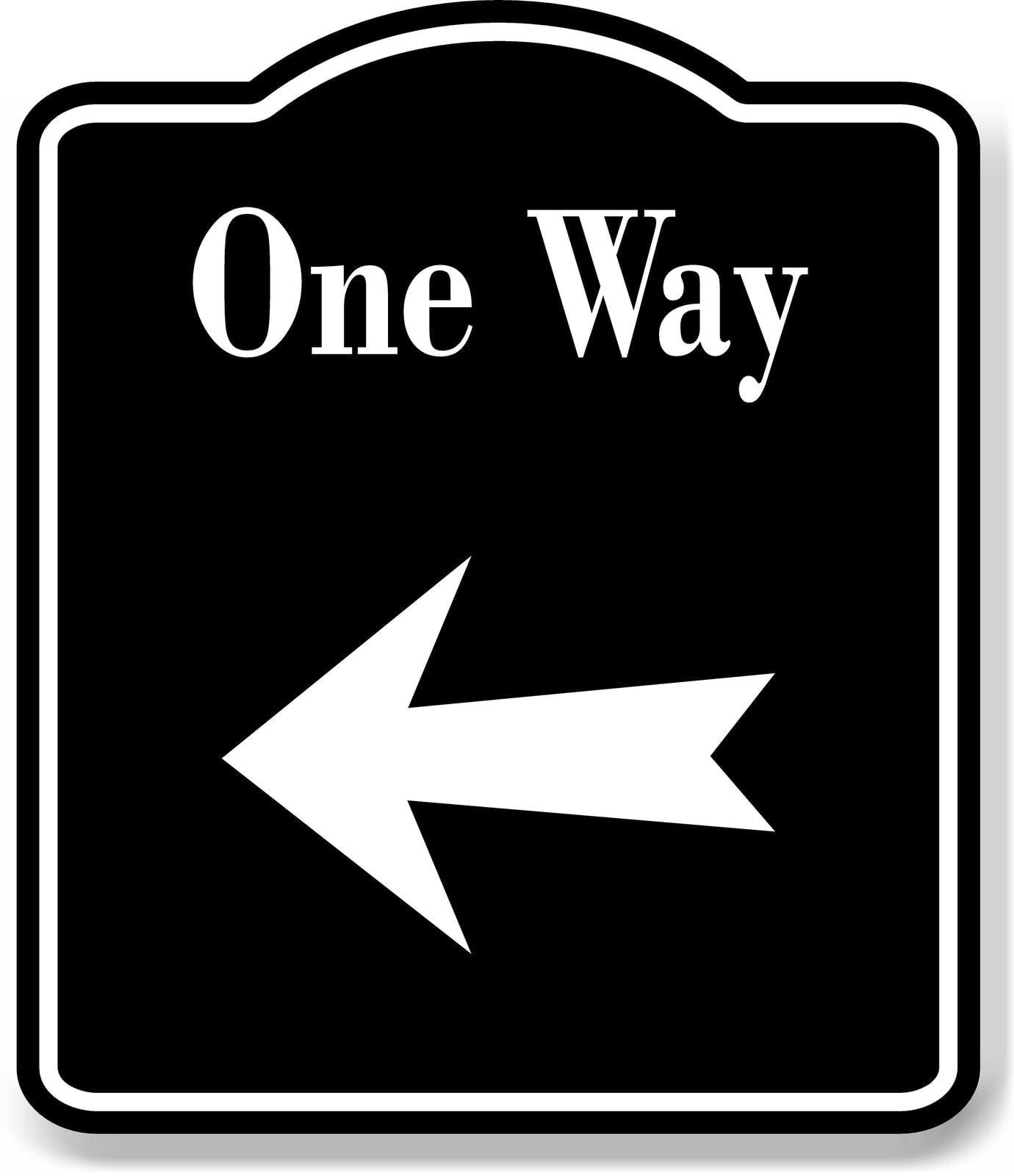 One Way Left Arrow BLACK Aluminum Composite Sign, 20"x24" - Walmart.com