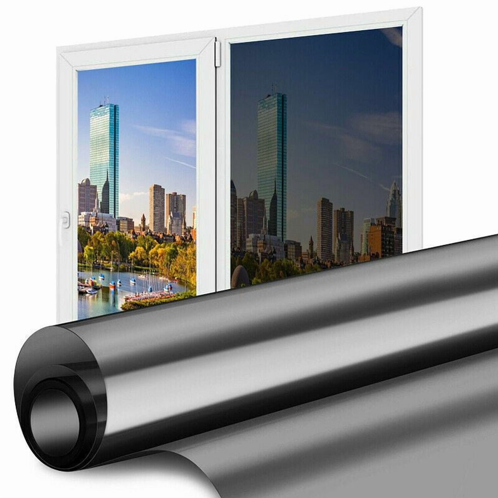 One Way Mirror Window Film, Static Cling Privacy Window Tint with Heat ...