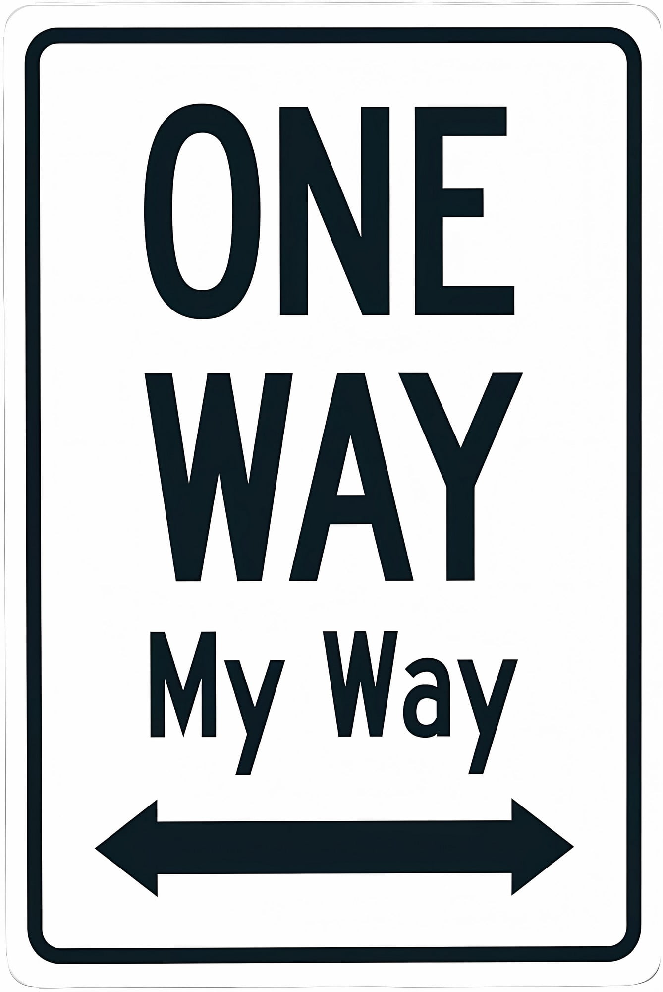 One Way My Way With Bidirectional Arrow - 8"x12" Metal Security Tin ...