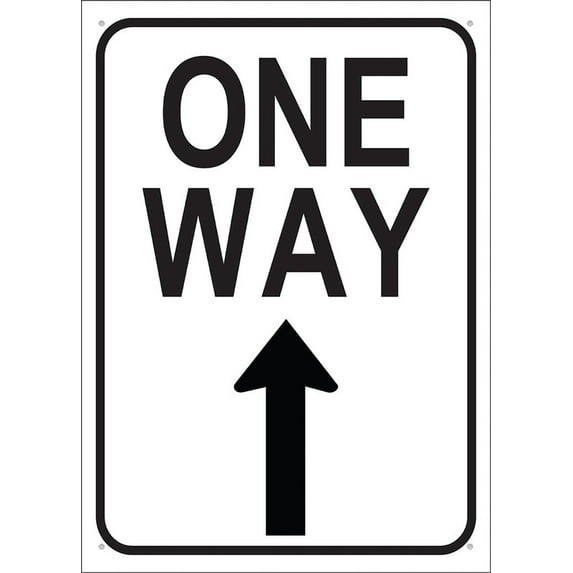 One Way Outdoor, Uv Printed Rust Free Aluminum 12 X 8 In,Yard Sign For ...