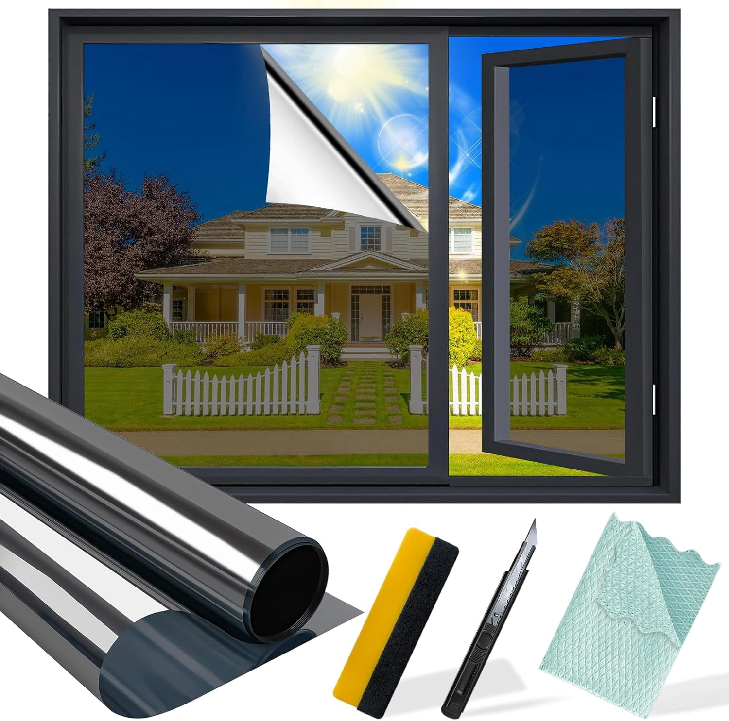One Way Privacy Film for Windows with Installation Tools, Reflective ...