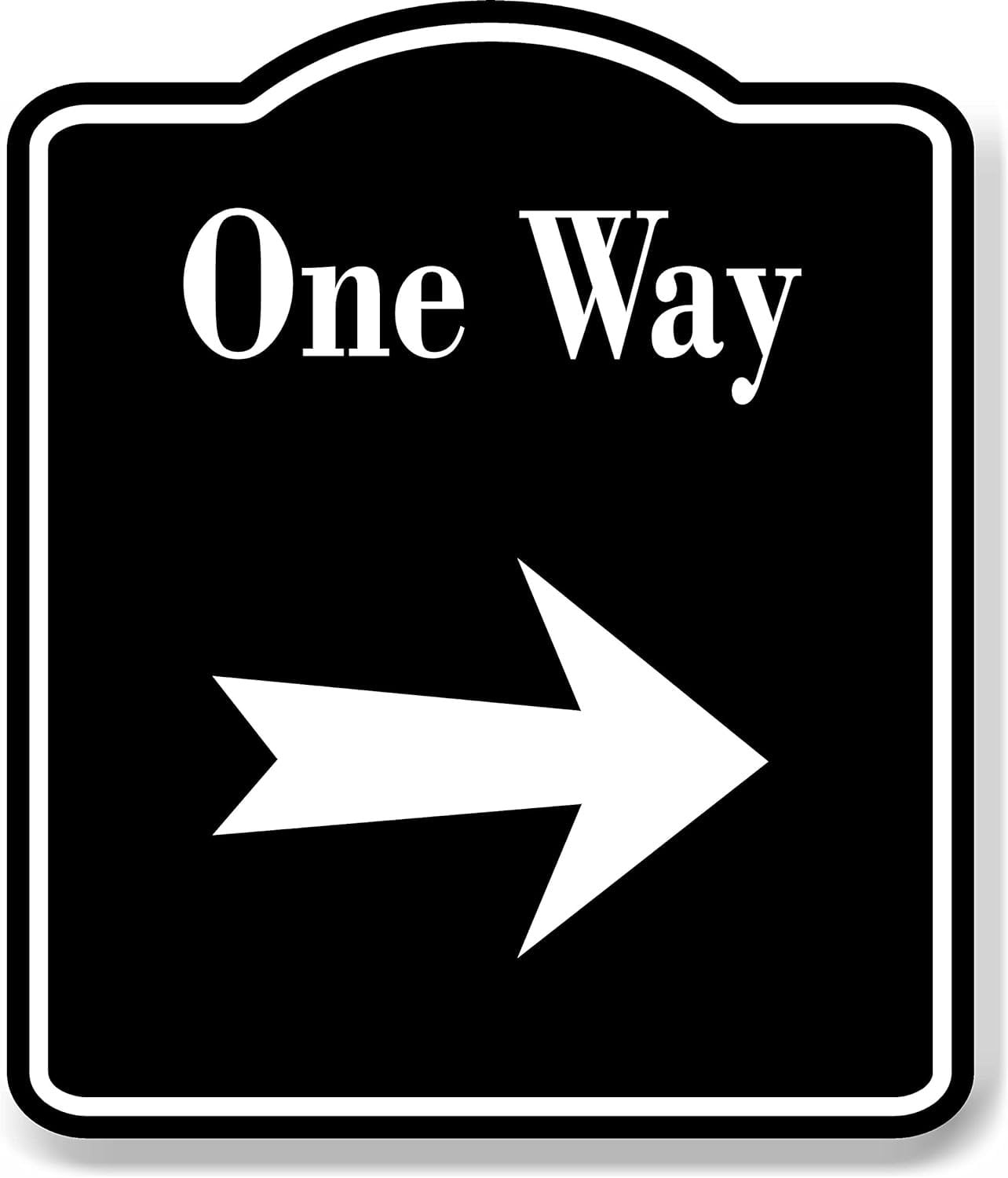 One Way Right Arrow BLACK Aluminum Composite Sign, 15"x18" - Walmart.com