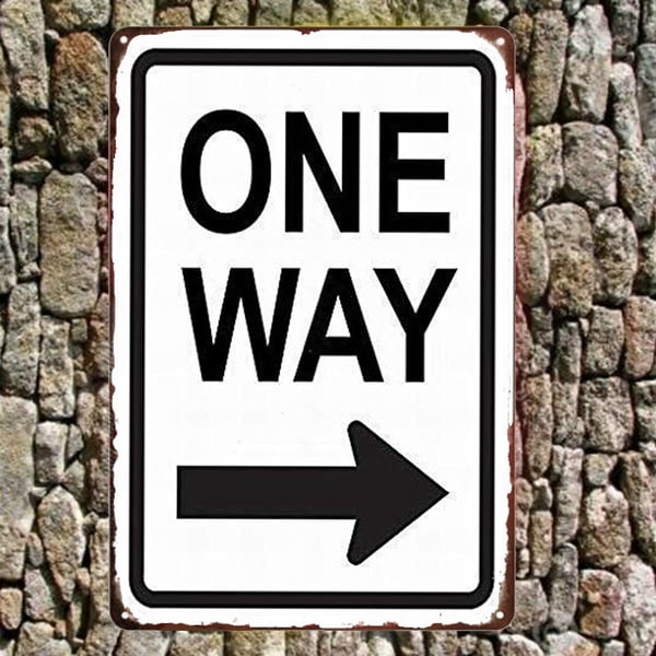 One Way Right Arrow Black & White Sign Metal Signs Funny Aluminum Sign ...