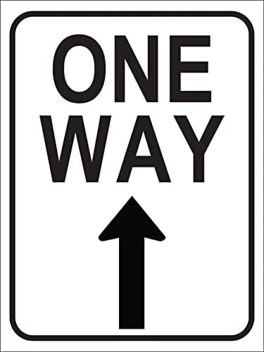 One Way Right Arrow Up Sign Metal Tin Sign Engineer Grade Rust Free ...