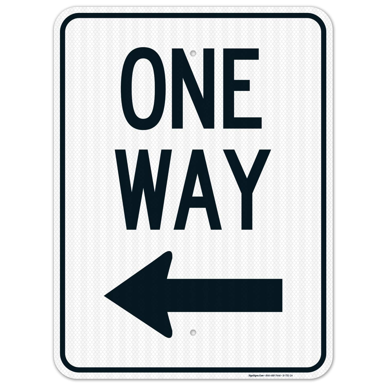 One Way Sign, 18x24 Inches, 3M EGP Reflective .080 Aluminum, Fade ...