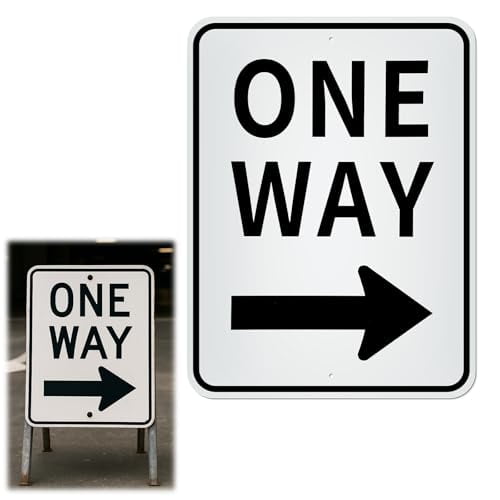 One Way Sign 24 x 18 Inch One Way Arrow Signs Outdoor Engineer Grade ...