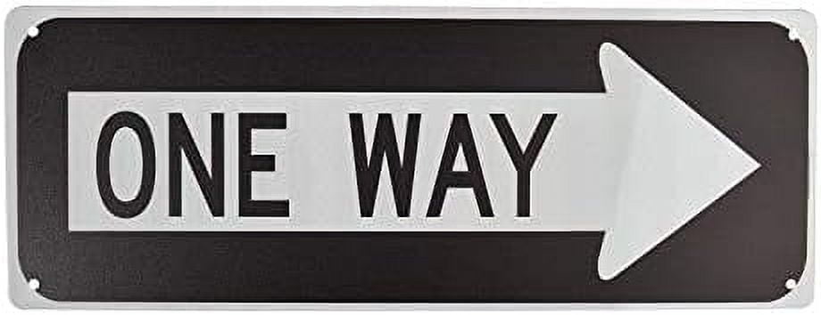 One Way Sign Metal Signs with Right Arrow, Tin Wall Decor Easy to Mount ...