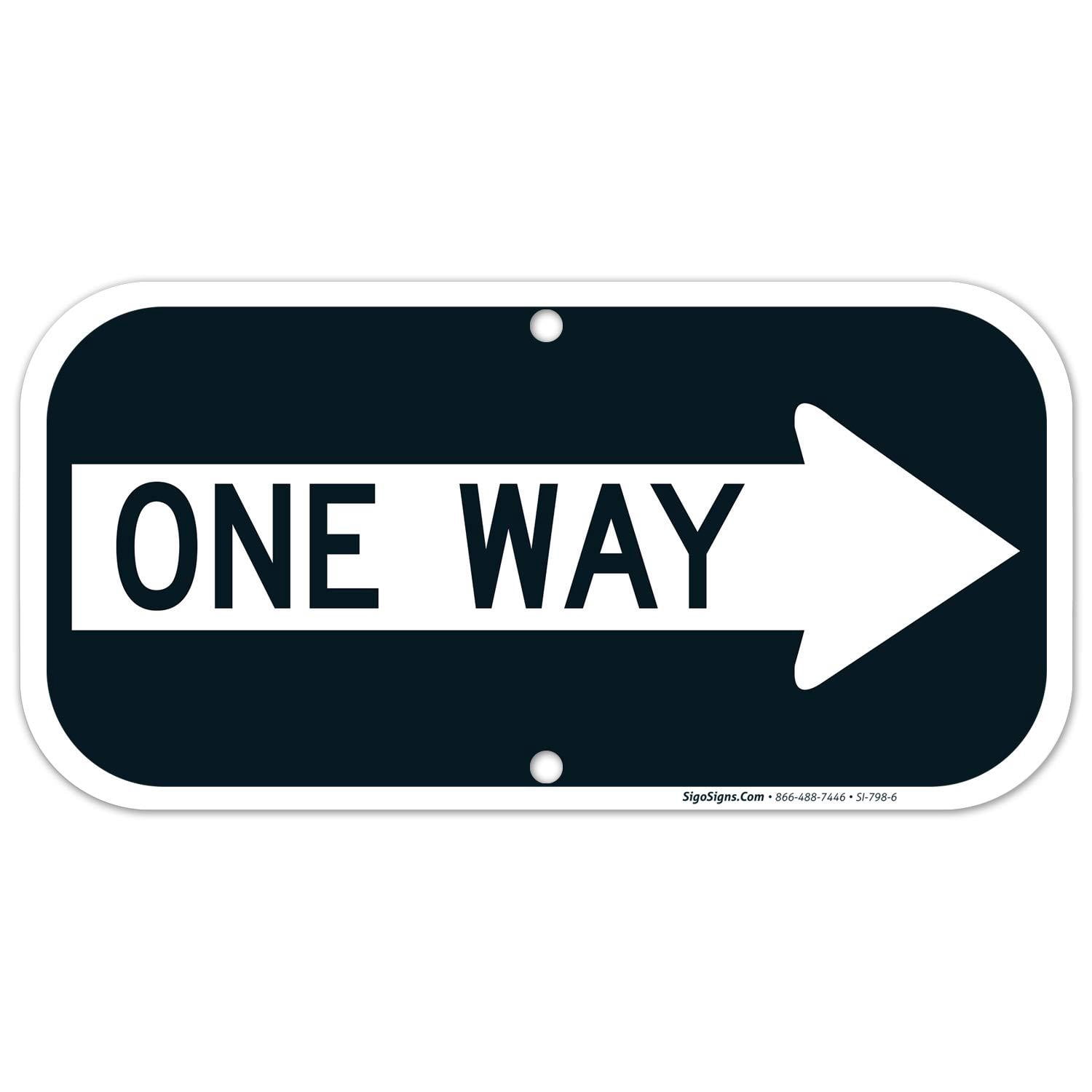 One Way Sign, with Right Arrow 6x12 Inches, Rust Free .040 Aluminum ...