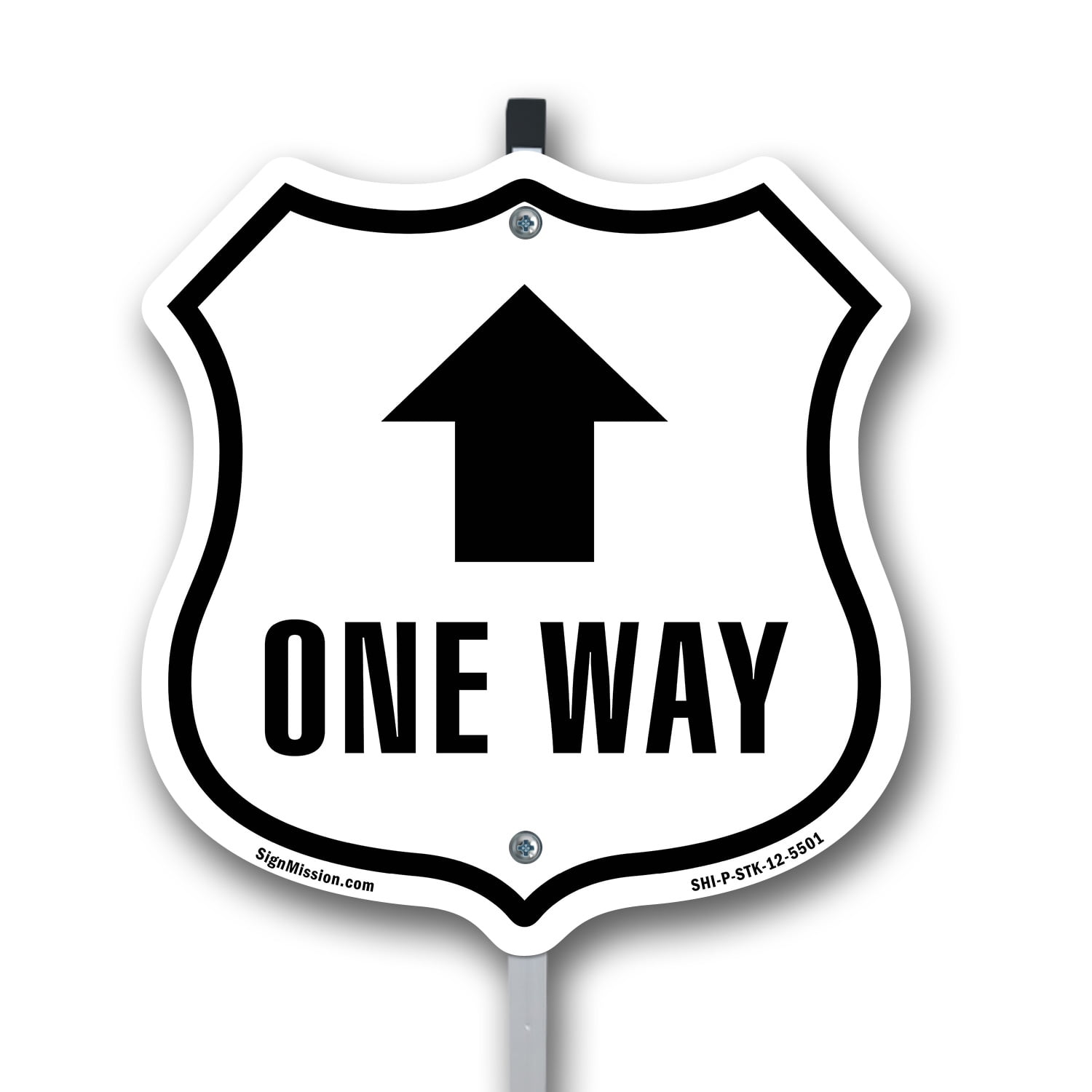 One Way Up 12 inch X 12 inch Shield Shaped Commercial Grade Plastic ...