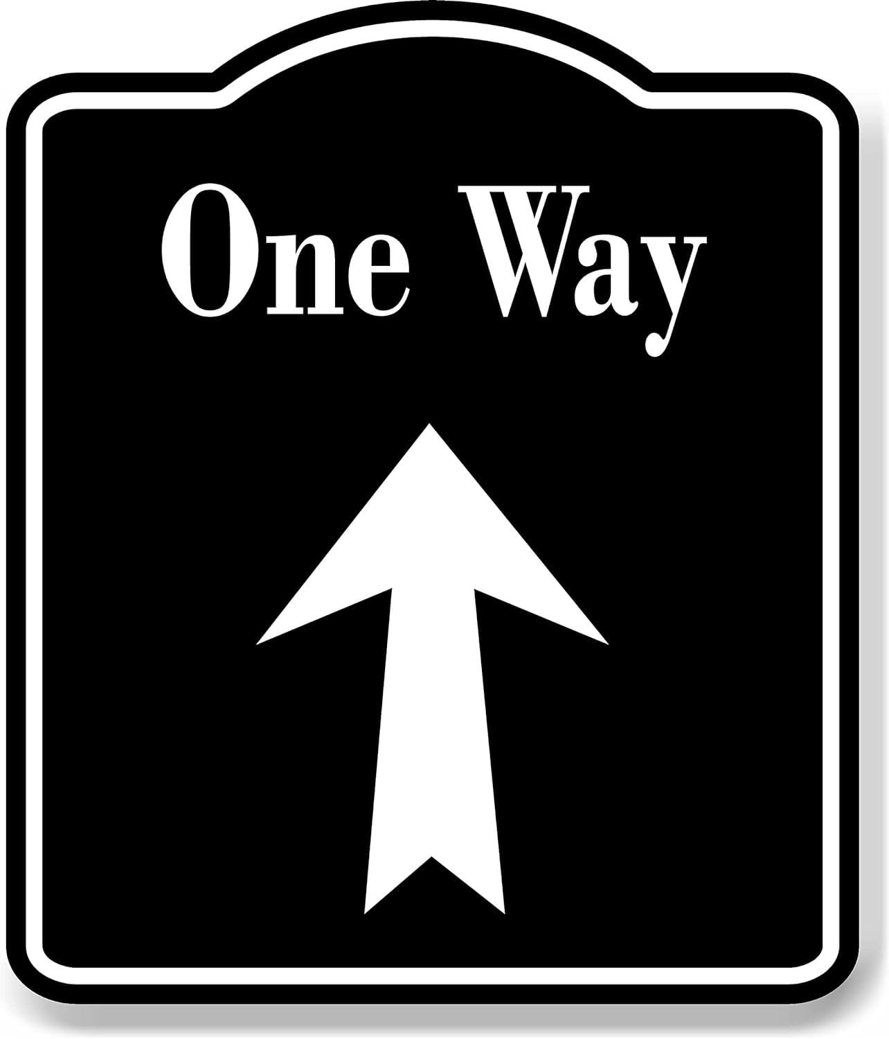 One Way Up Arrow BLACK Aluminum Composite Sign, 15"x18" - Walmart.com