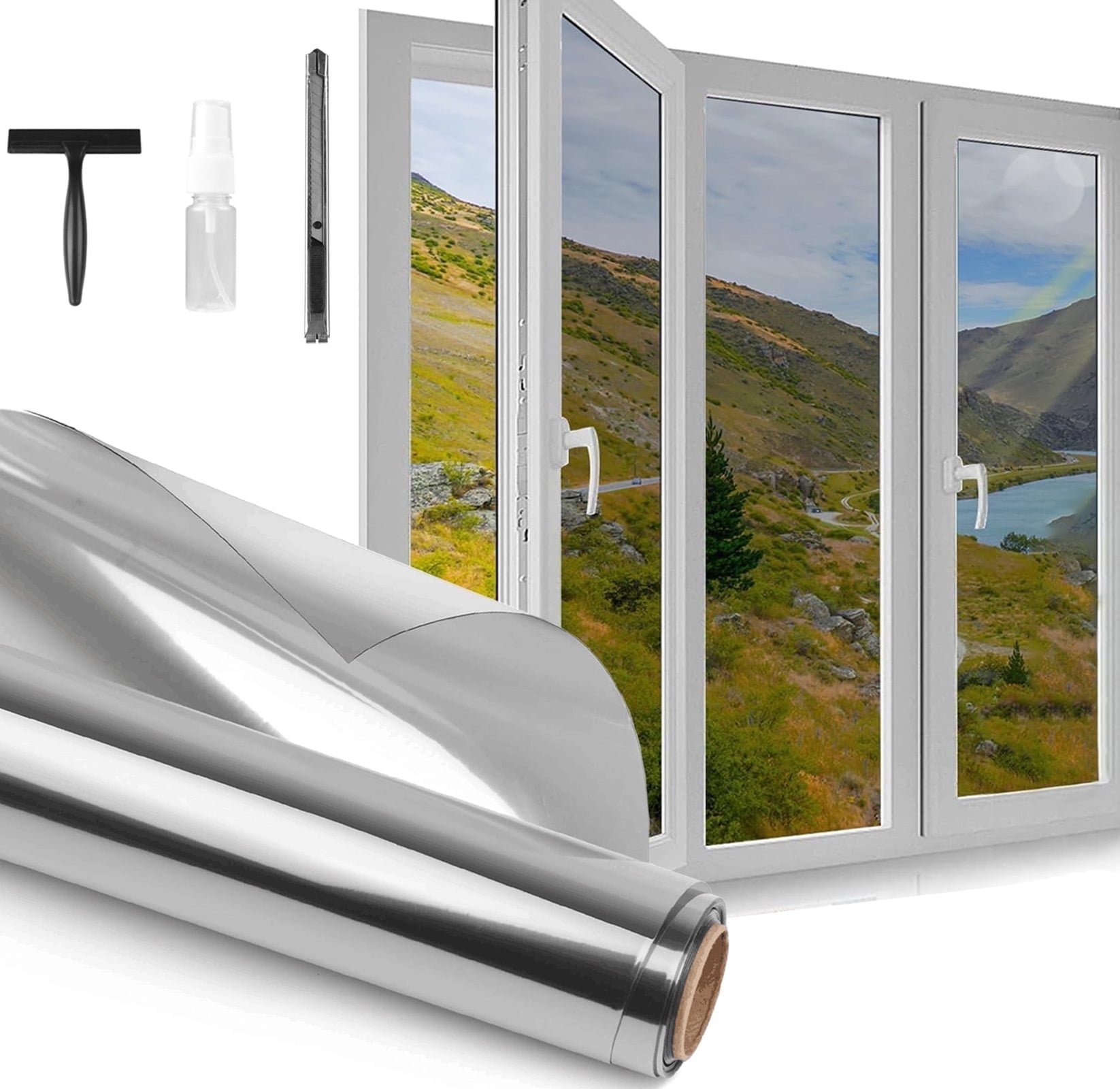 One Way Window Film Privacy, Reflective Mirror Window Tint Film Clear ...