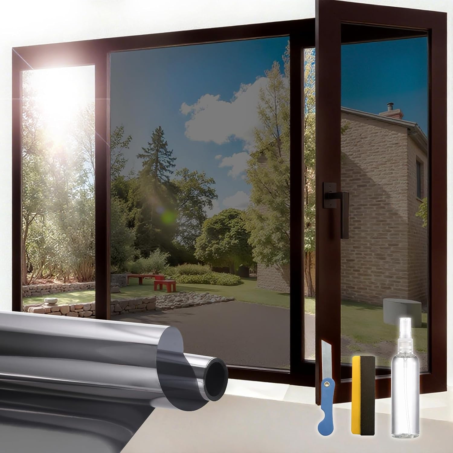 One Way Window Film, Sun Blocking Anti UV Reflective Static Cling ...