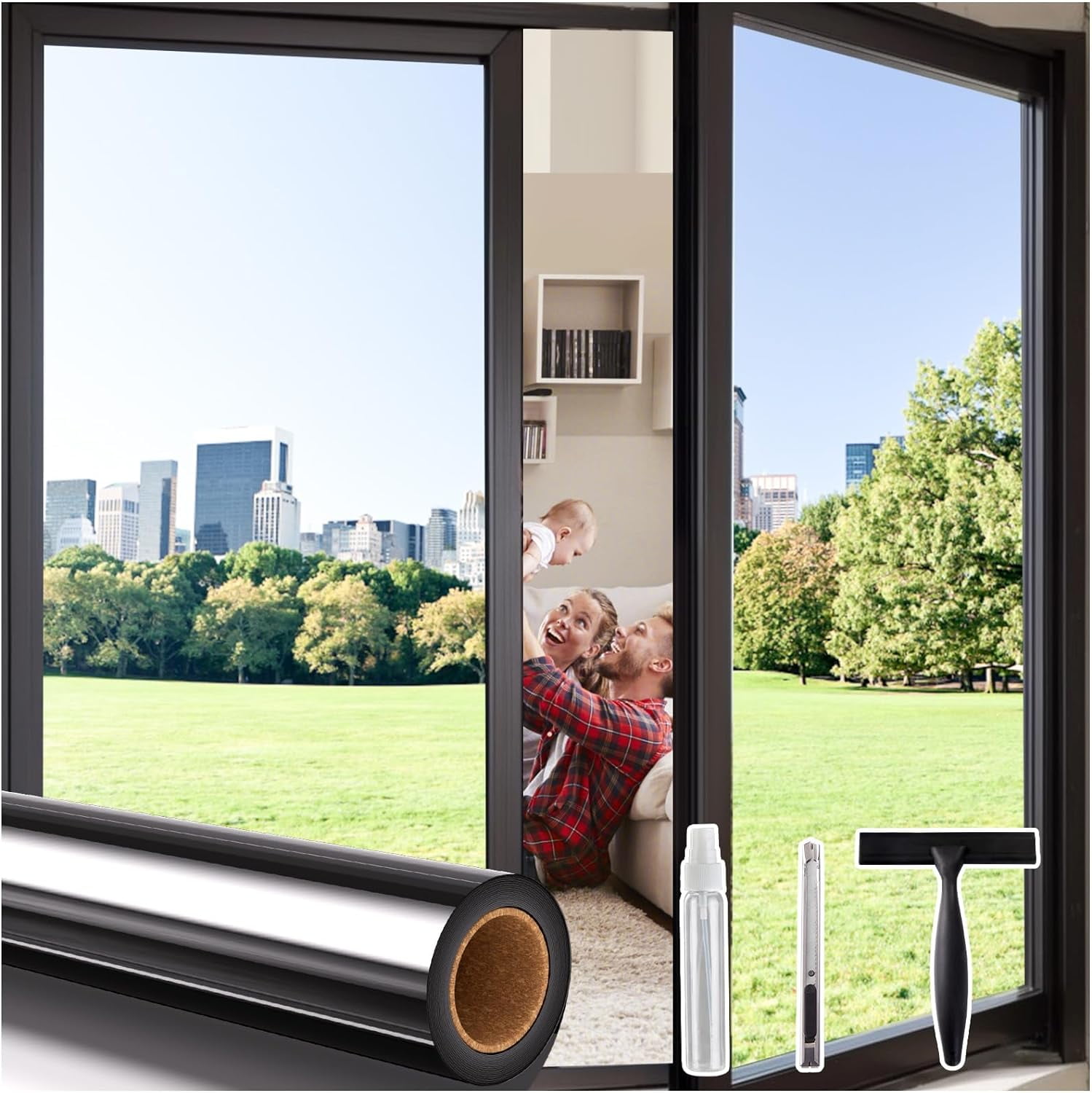 One Way Window Privacy Film with 3 Free Tools: Reflective Mirror Home ...
