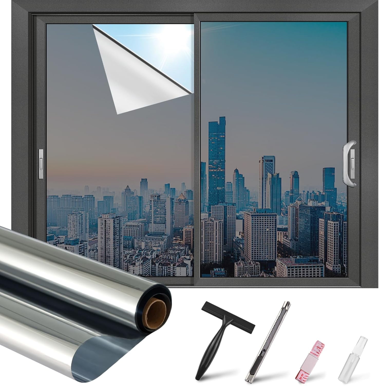 One Way Window Privacy Film See Out Not in Reflective Mirror UV Window ...