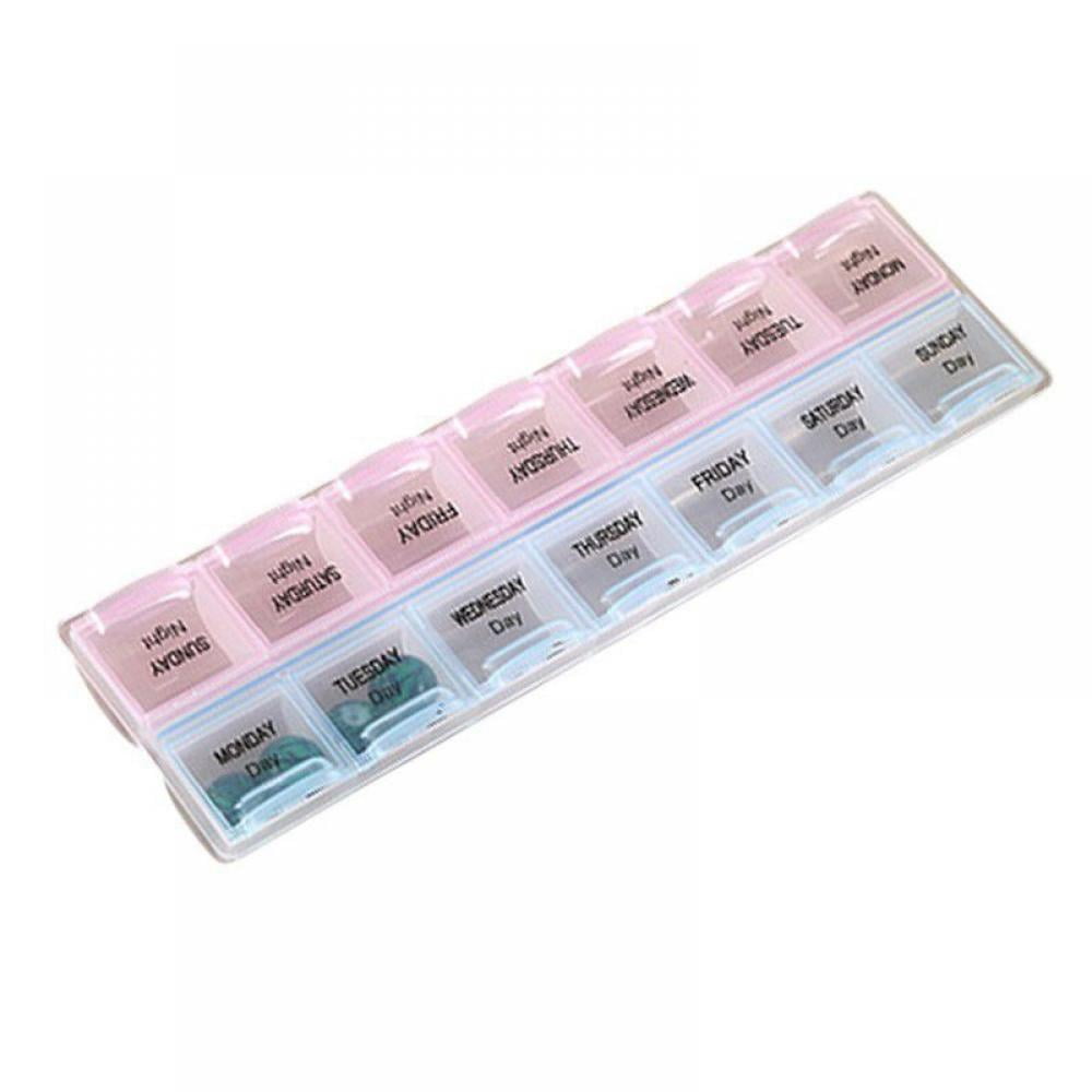 One Week Of 2 Rows Of 14 Grids Medicine Storage Box Pill Box for Travel ...