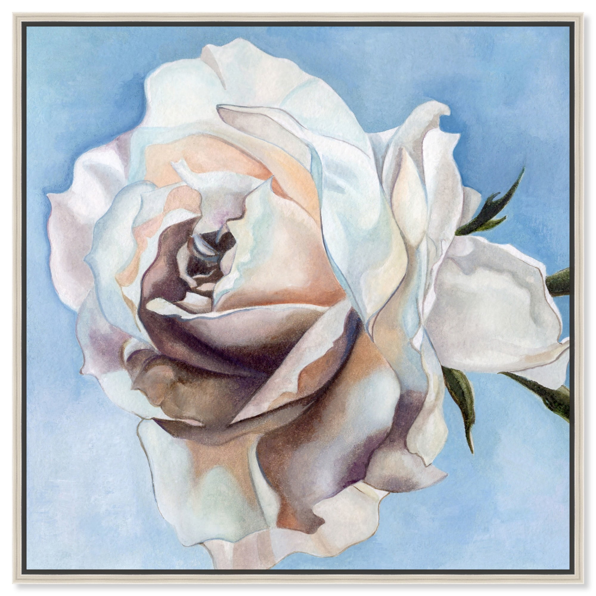One White Rose Canvas Light Colors Flower Art Prints by Art Remedy ...