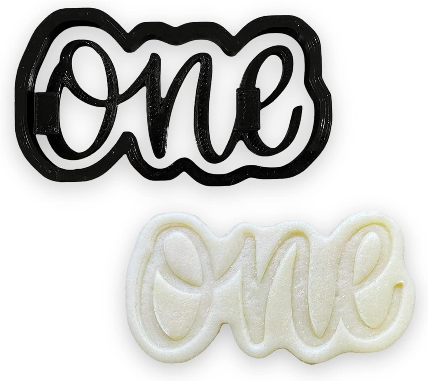One Word Outline Cookie Cutter with Cursive Script One Stamp Impression ...