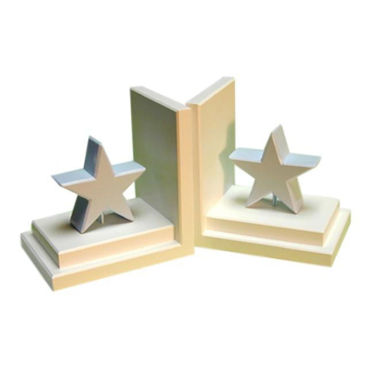 One World Kids BG00036613 Pastel Blue Star Bookends - White Base ...
