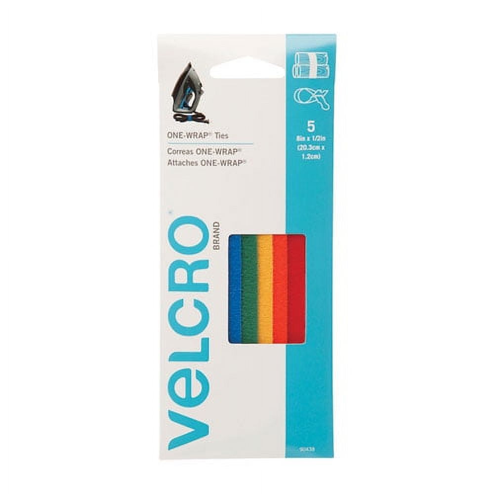 One-Wrap Pre-Cut Thin Ties, 0.5" X 8", Assorted Colors, 5/pack | Bundle ...