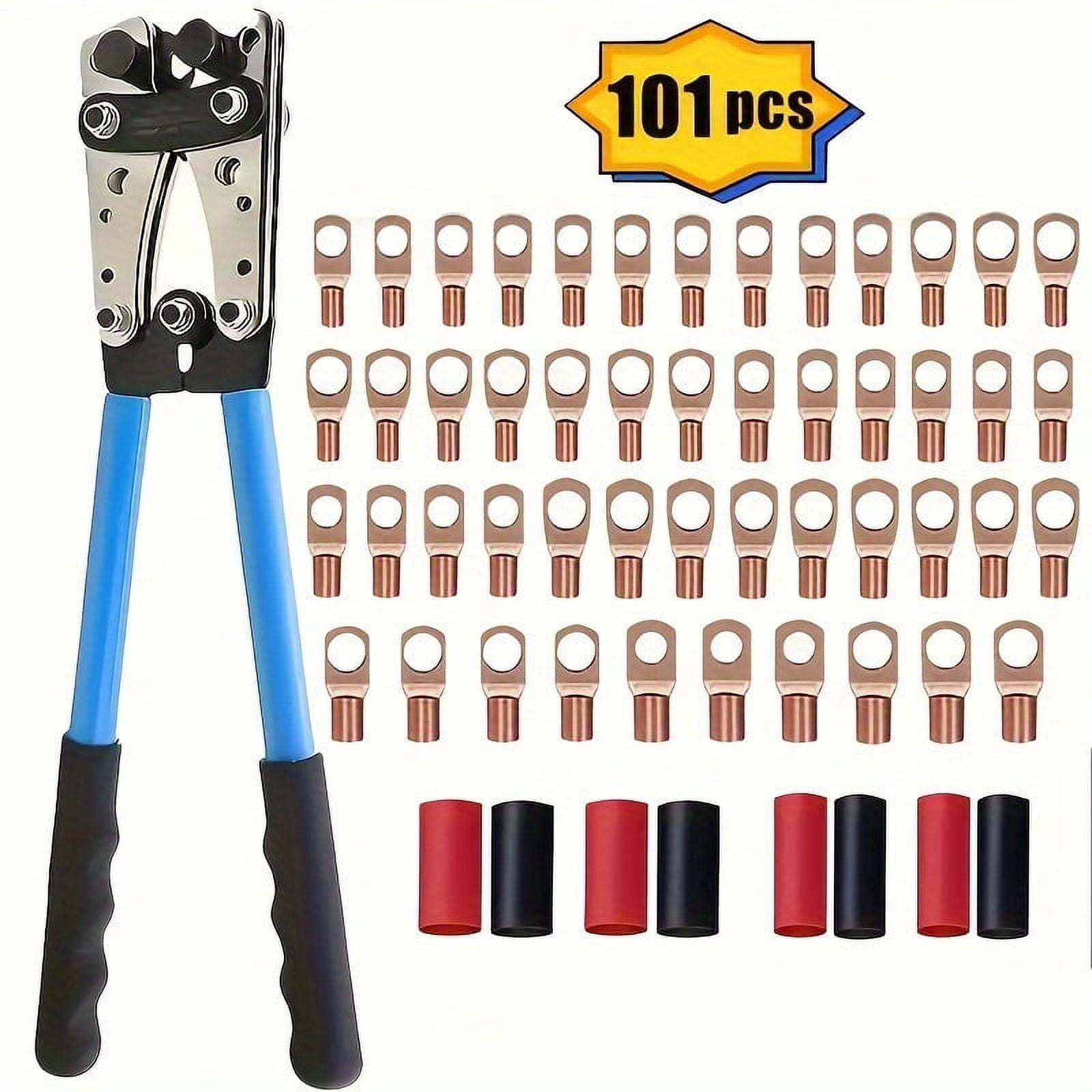 One crimping tool, 50 wiring terminals, 50 heat shrink tubing, and one ...