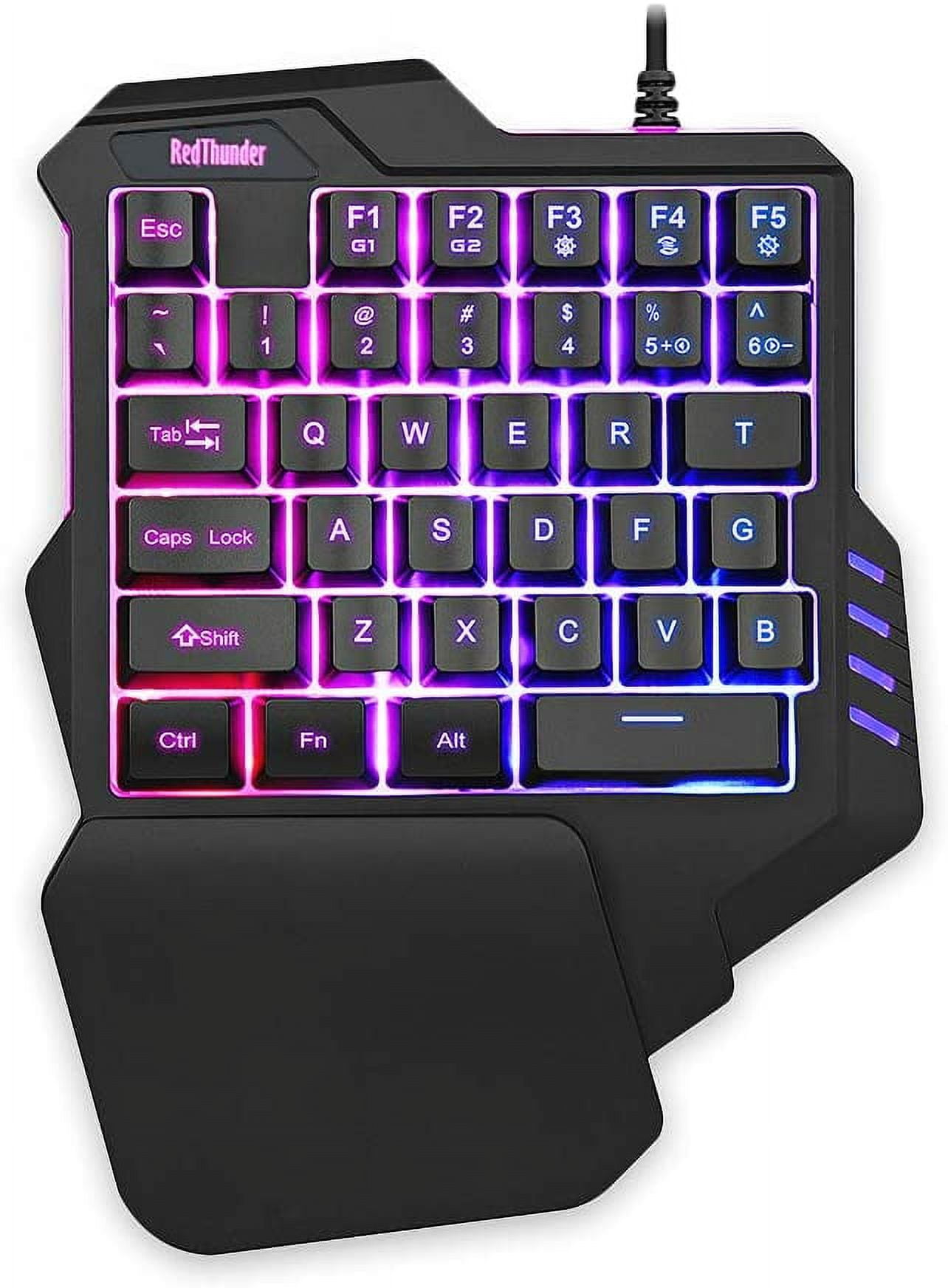 One-hand Gaming Keyboard RGB Backlight 35-key Portable Mini Gaming ...
