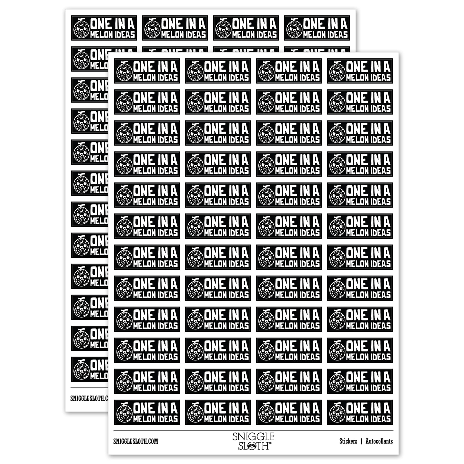One in a Melon Million Ideas Teacher Student School Sticker Set - Black ...