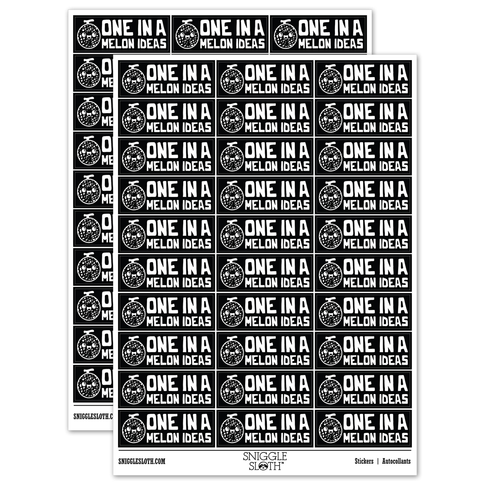 One in a Melon Million Ideas Teacher Student School Sticker Set - Black ...