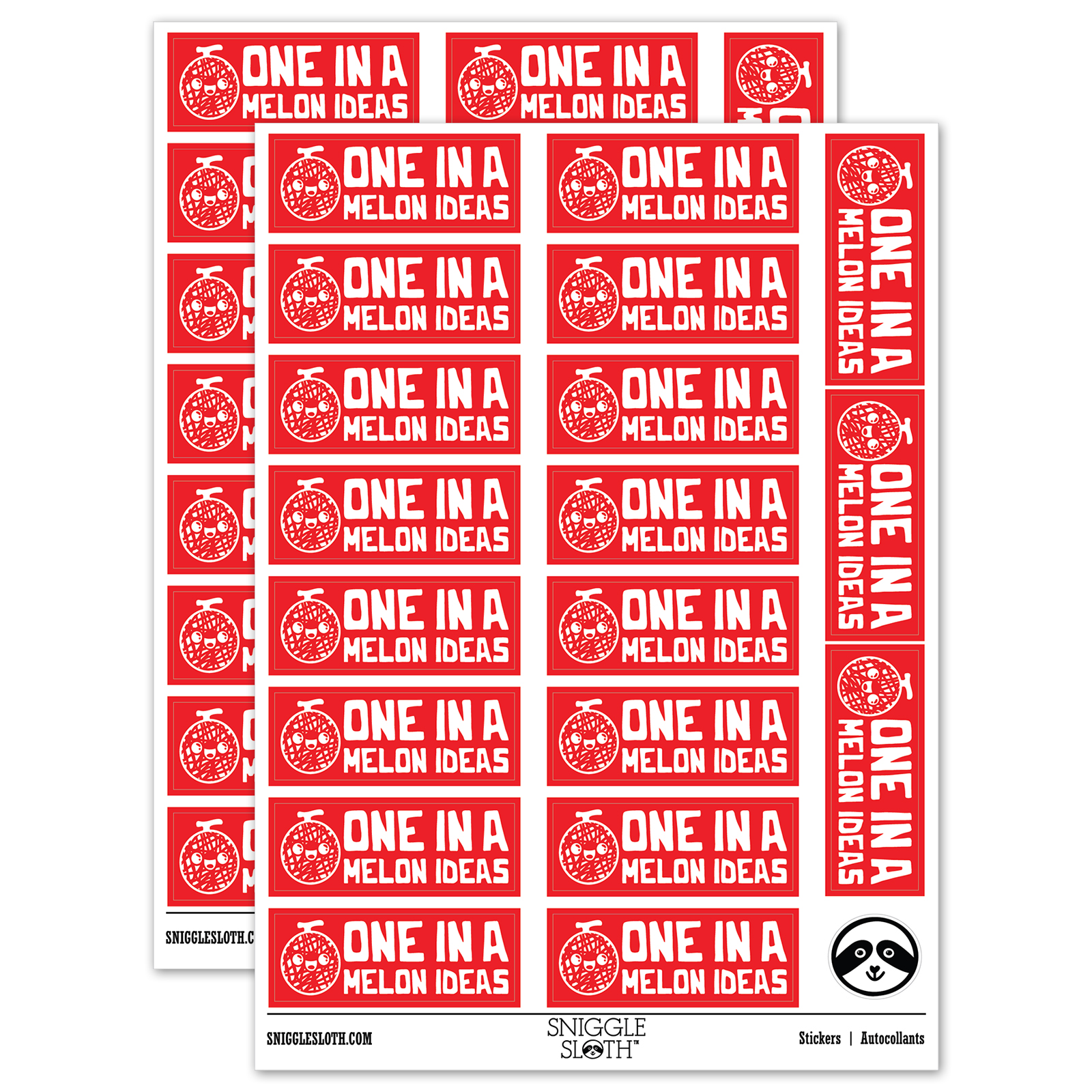 One in a Melon Million Ideas Teacher Student School Sticker Set - Red ...