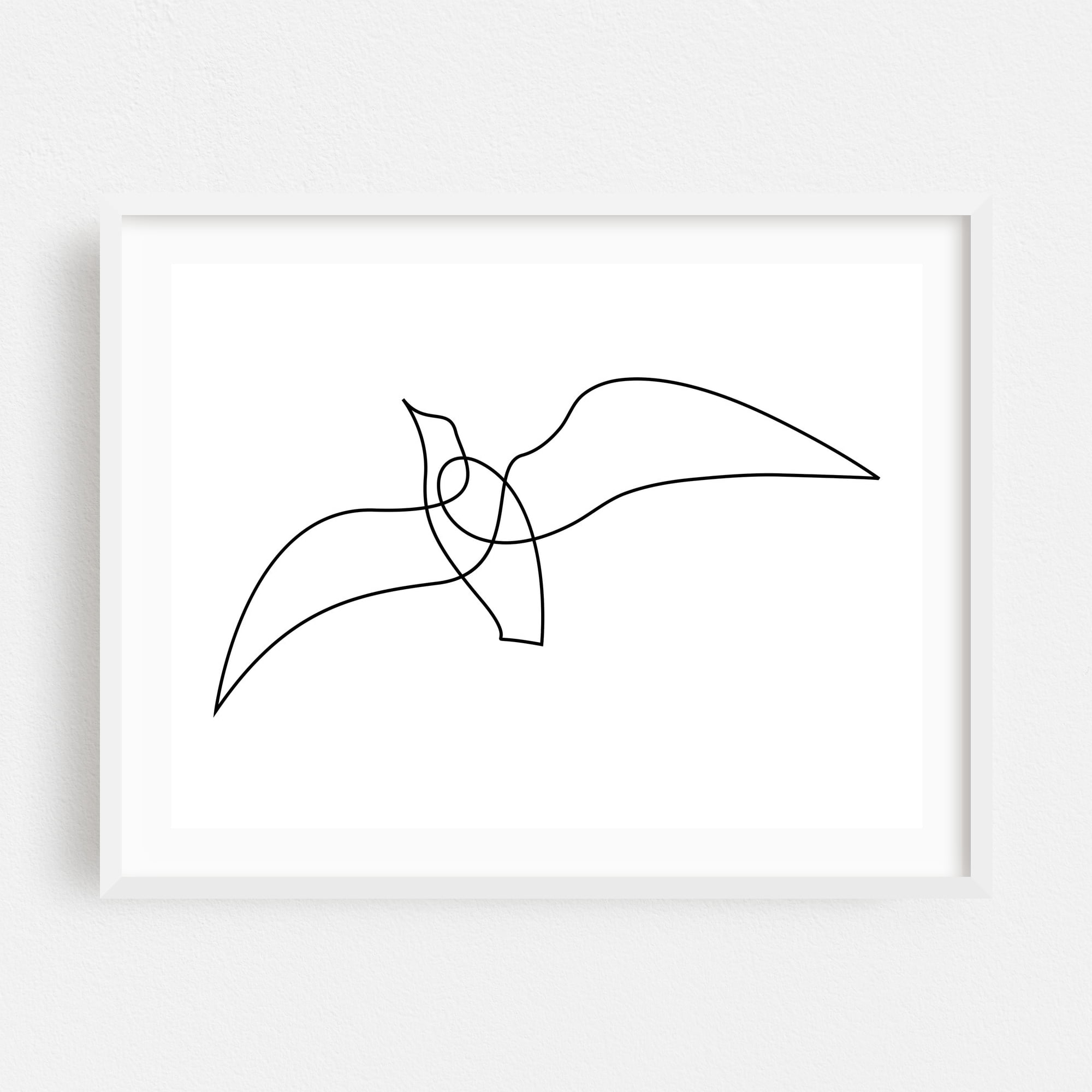 One line bird - Line Drawing Abstract Line Art Minimalist Black and ...