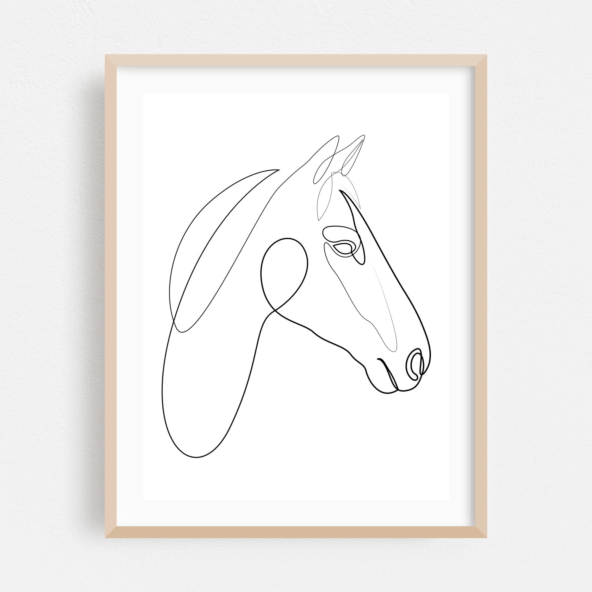 One line horse - H3 - Line Drawing Line Art Horse Minimalist Animal ...