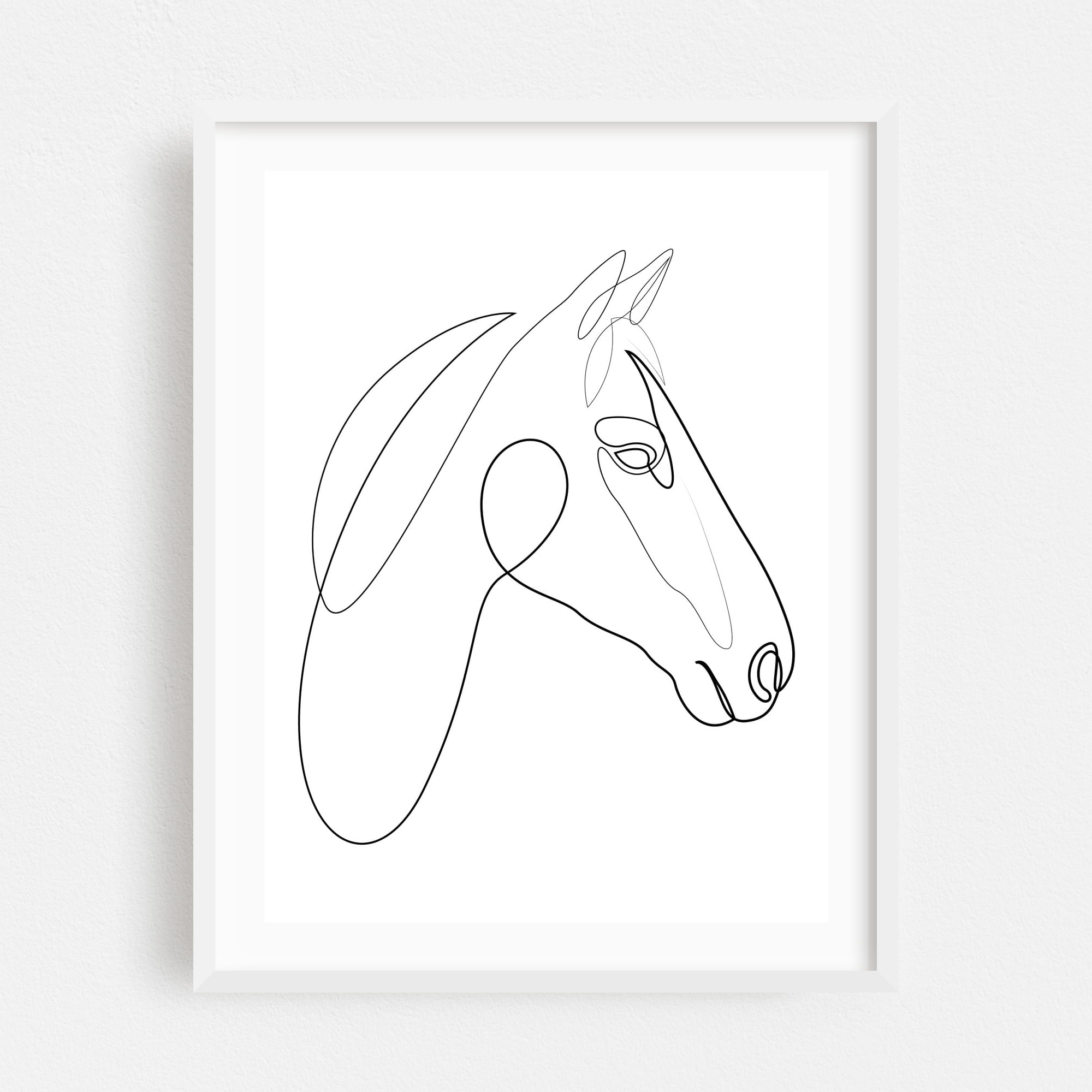 One line horse - H3 - Line Drawing Line Art Horse Minimalist Animal ...