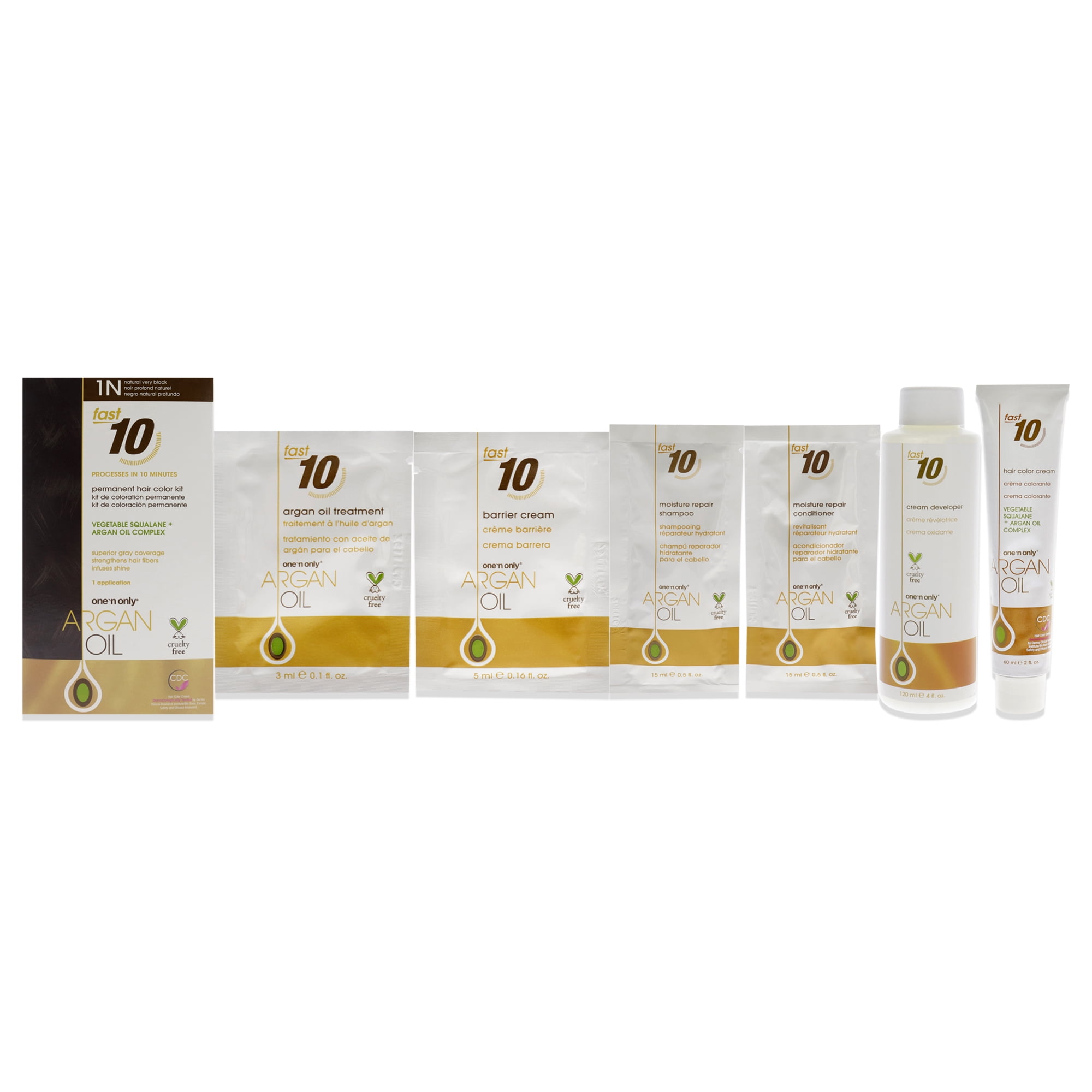 One 'n Only Argan Oil Fast 10 - Safe Dye Care, Permanent Hair Color Kit ...
