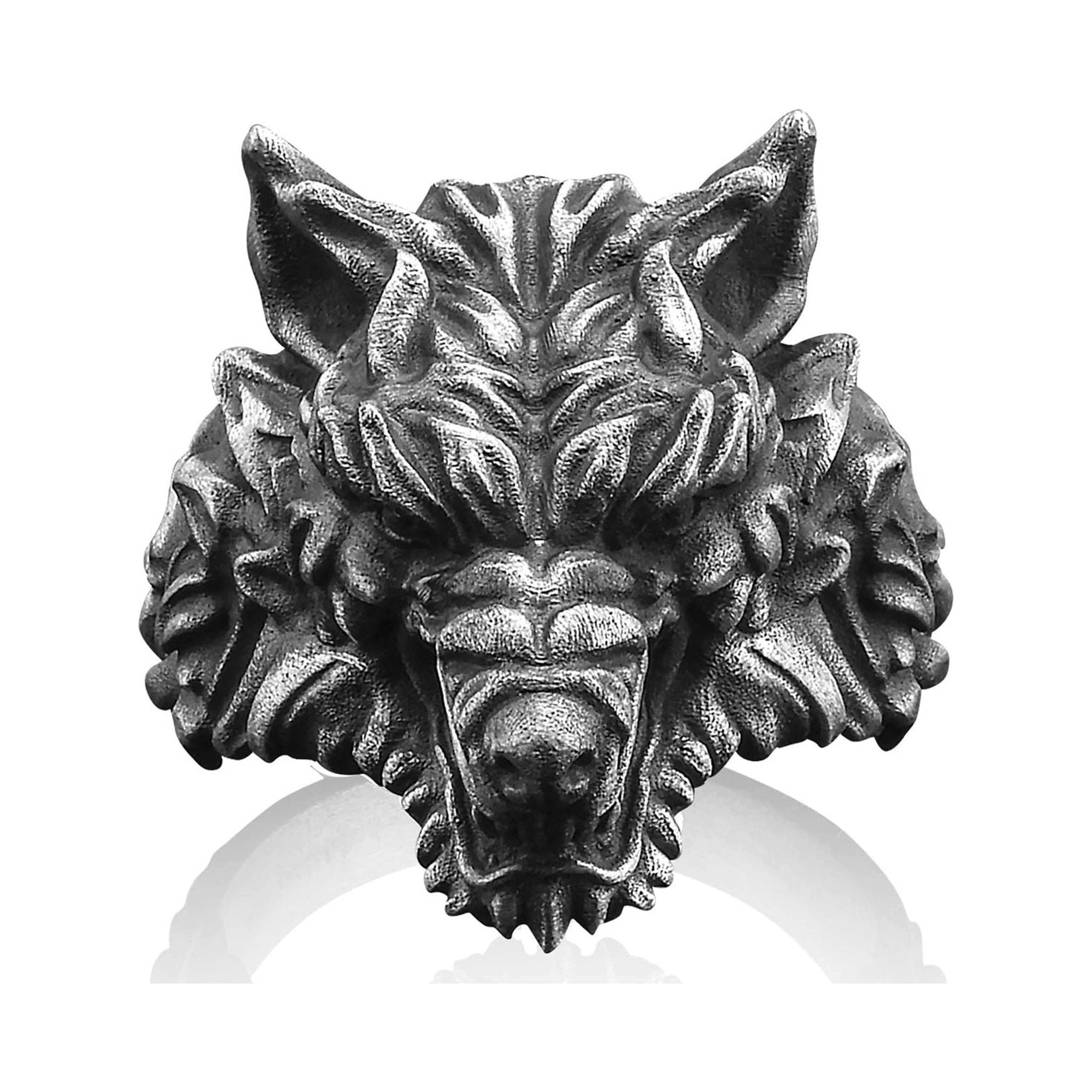 One of a kind wolf ring in sterling silver, Wolf head minimalist ring ...