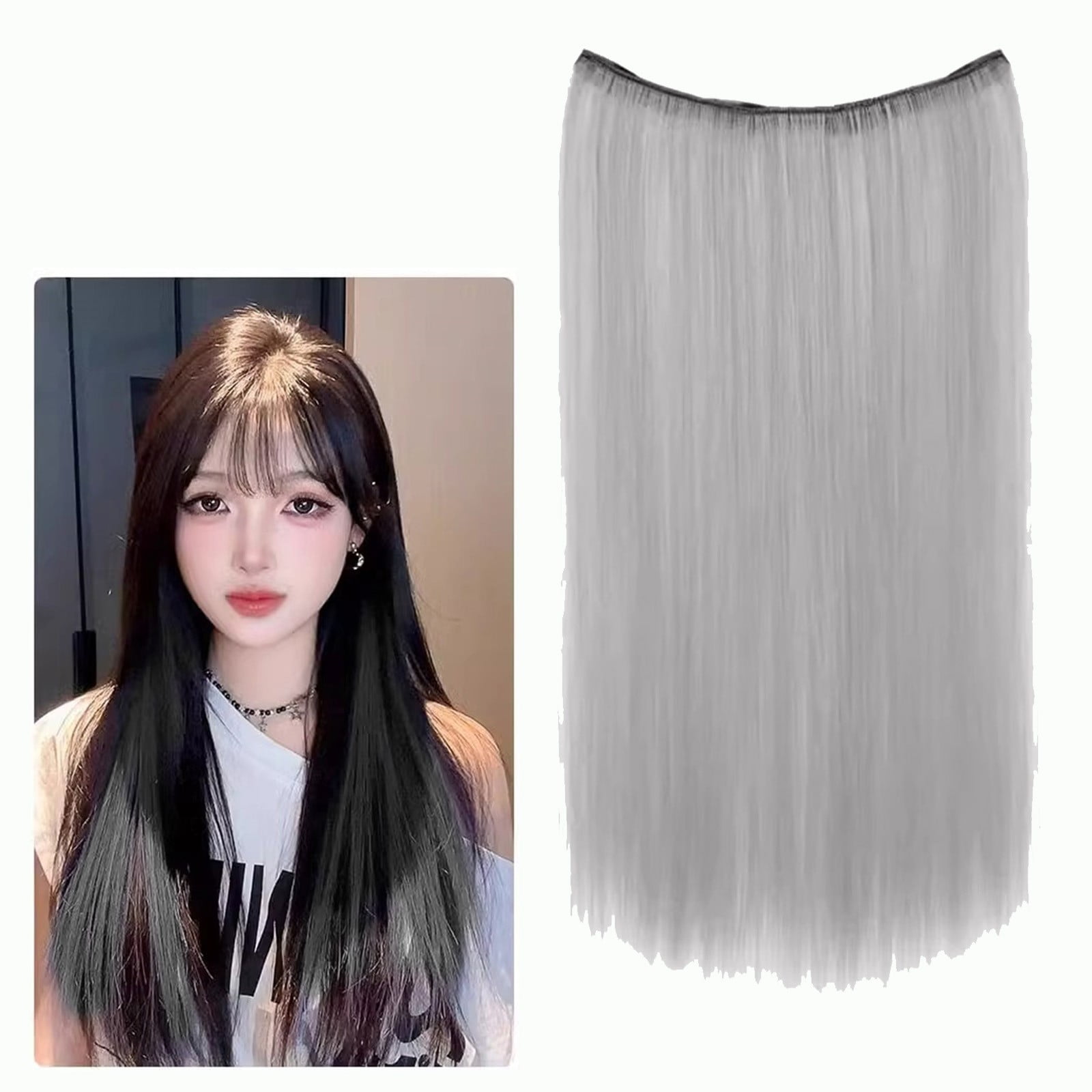 One-piece Hanging Ear Dyeing Wig Piece - Remy Wire-In Hair Piece with 2 ...