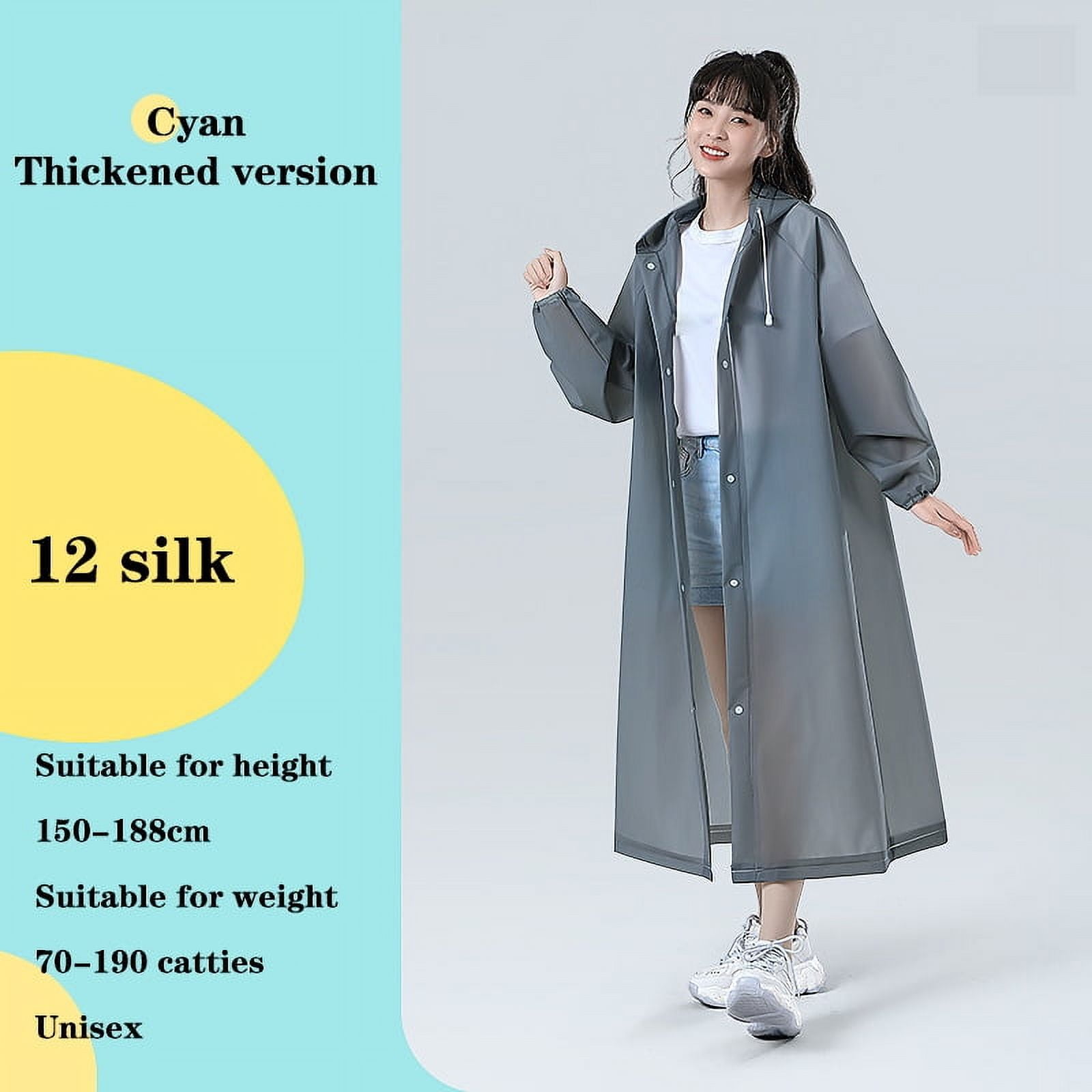 One-piece Long Raincoat Reusable Men's And Women's Waterproof Raincoat ...