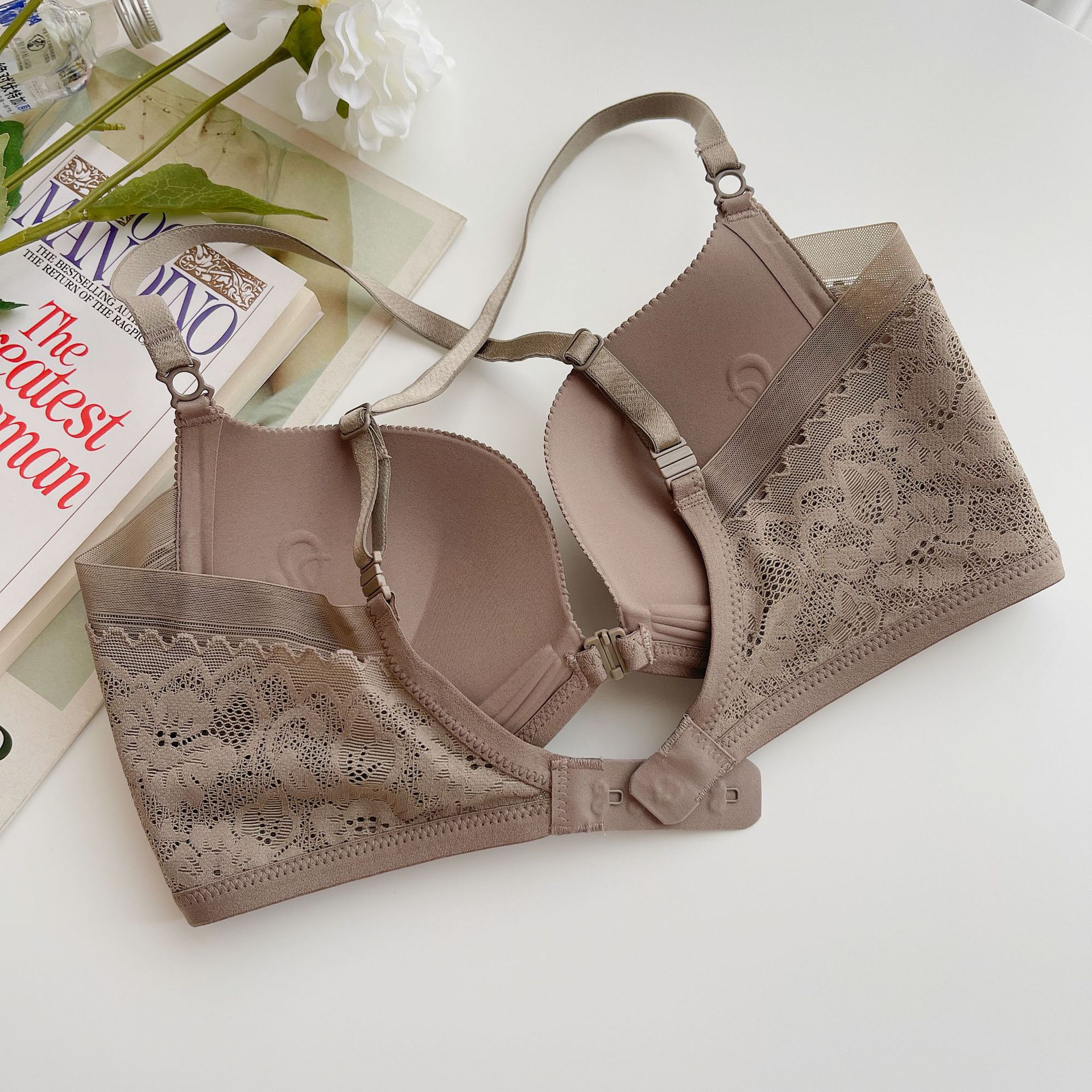 One-row Buckle Large U-shaped Backless Cross Beautiful Back Front Buckle Underwear Small Chest ...