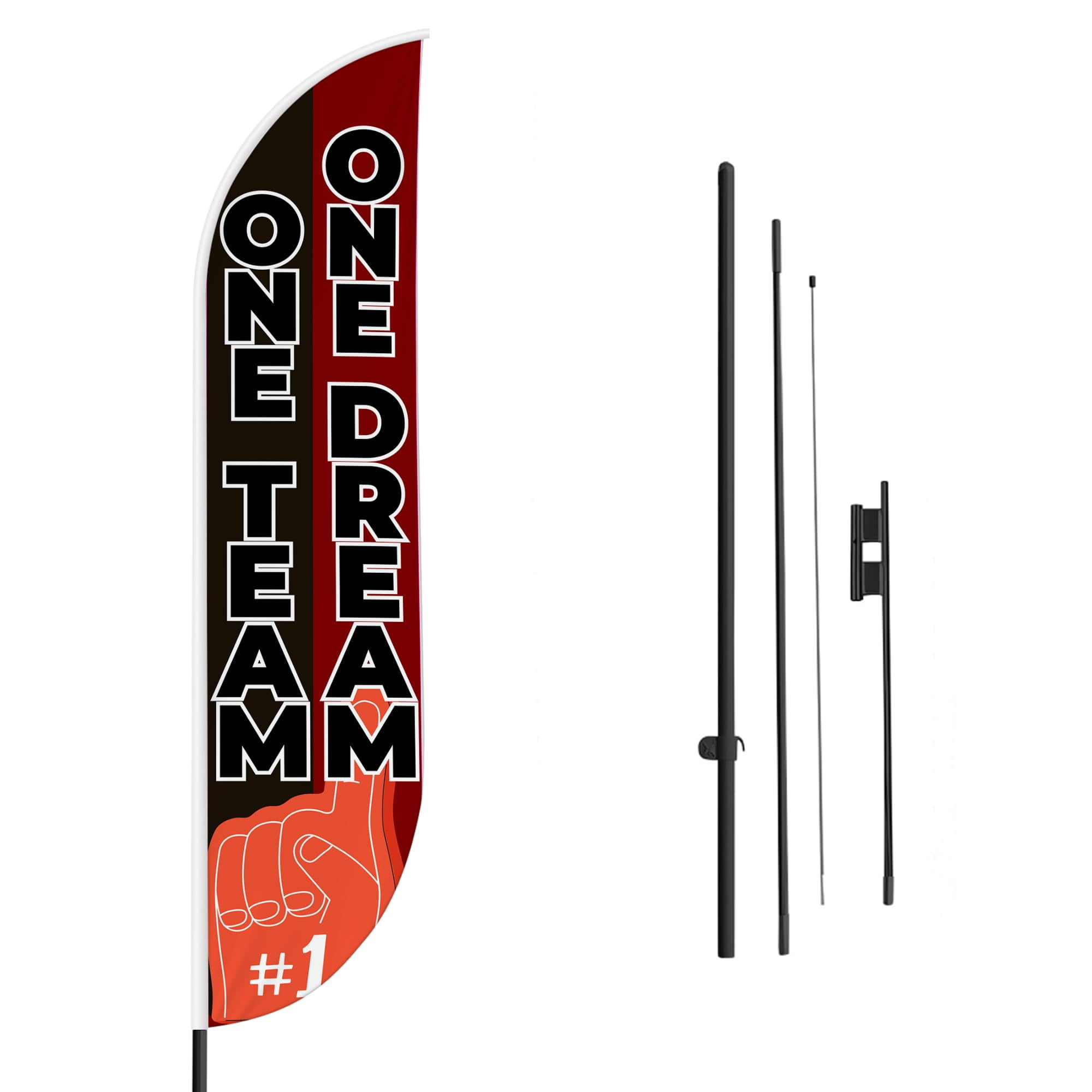 One team One Dream Feather flag Pole Mountfor Outdoor by Mavis Print ...
